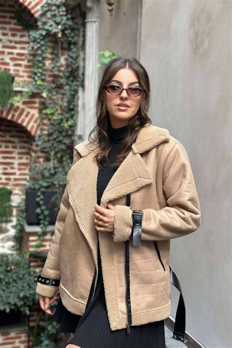 Belted Women Jacket Beigebezhe Jackets Klaudio Fashion Si 15
