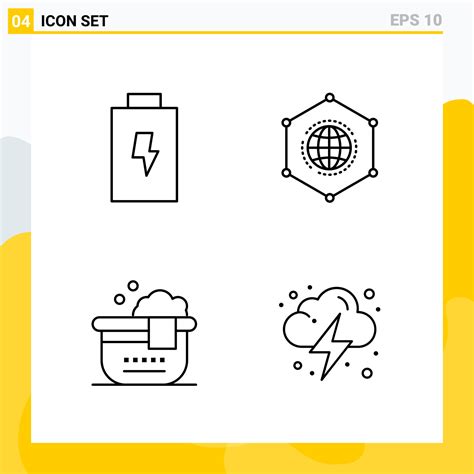 Collection Of 4 Universal Line Icons Icon Set For Web And Mobile 17874469 Vector Art At Vecteezy