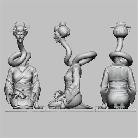 Free Stl File Rokurokubi Yokai 02 👩・3d Print Model To Download・cults