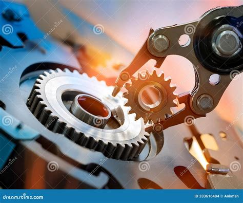 Robotic Arm And Gears Representing Automation And Technology