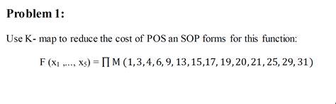 Solved Use K Map To Reduce The Cost Of POS An SOP Forms For Chegg