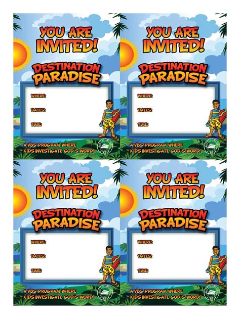 Vbs Invitation Postcards Four Up Vbs Invitation Ideas