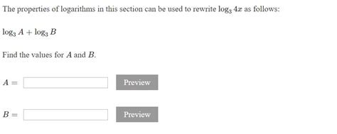 solved the properties of logarithms in this section can be
