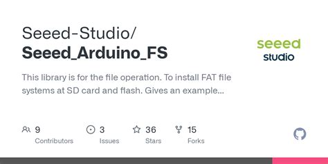 GitHub Seeed Studio Seeed Arduino FS This Library Is For The File Operation To Install FAT