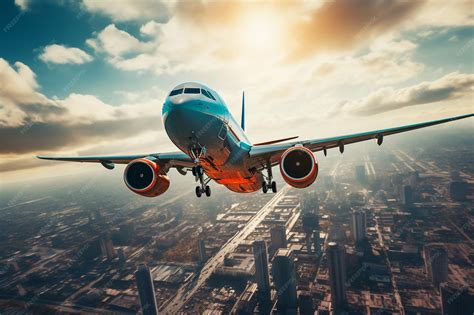 Premium Photo White Passenger Airplane Flying In The Sky Amazing