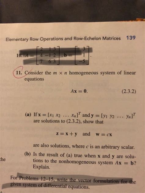 Solved 139 Elementary Row Operations And Row Echelon
