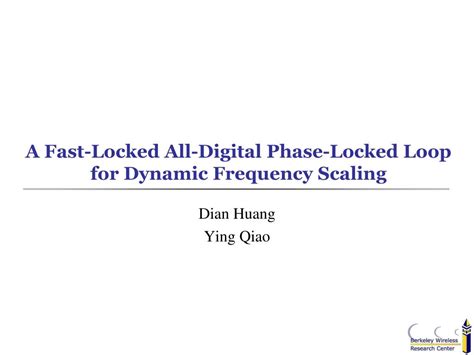 PPT A Fast Locked All Digital Phase Locked Loop For Dynamic Frequency