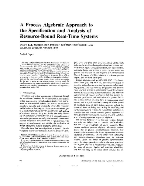 Pdf A Process Algebraic Approach To The Specification And Analysis Of Resource Bound Real Time
