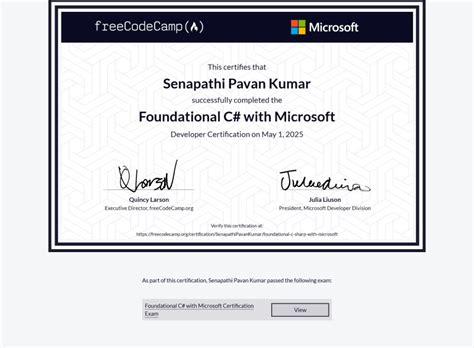 Csharp Microsoft Freecodecamp Softwaredevelopment Certification