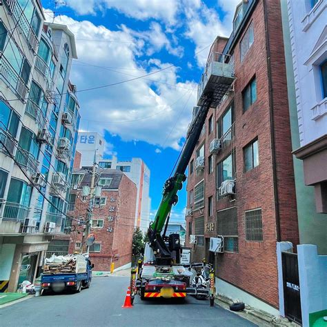 대구용산스카이 에어컨 실외기 설치 스카이 작업🏗 📌스카이 작업•현장 이야기 📌스카이 정비•수리