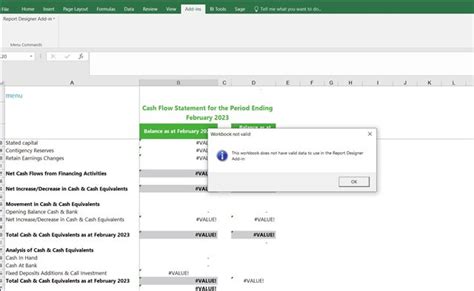 Warning This Workbook Does Not Have Valid Data To Use In The Report