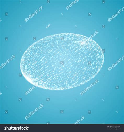 Ellipsoid Consisting Points Connection Structure Wireframe Stock Vector
