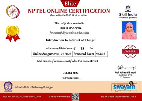 Mobeena Shaik On Linkedin Nptel