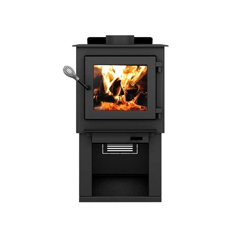 Drolet Deco Nano 1 200 Sq Ft Wood Stove On Pedestal With Log Storage