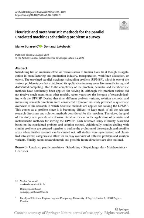 Heuristic And Metaheuristic Methods For The Parallel Unrelated Machines