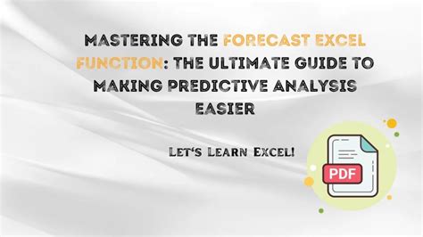 Learn The Forecast Excel Function At Project Cubicle Project Cubicle Posted On The Topic