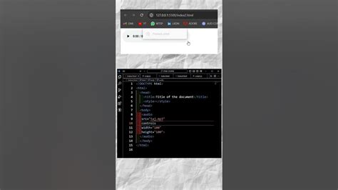 Audio Tag Using Html 5💻 Html Shortvideo Codinglover Reels Status Shorts Short Web Youtube