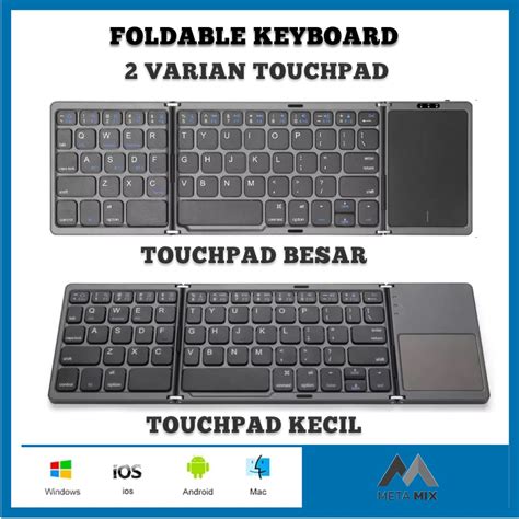 Jual Wireless Bluetooth Foldable Keyboard Touchpad Lipat 3 Portable Mini Shopee Indonesia