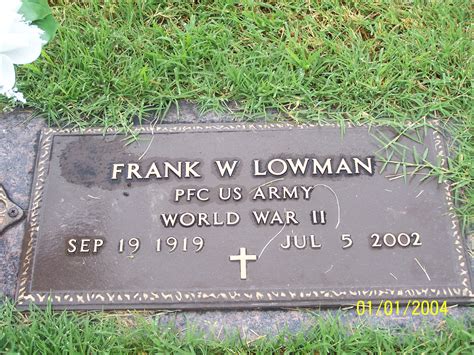 Frank Willard Lowman 1919 2002 Find A Grave Memorial