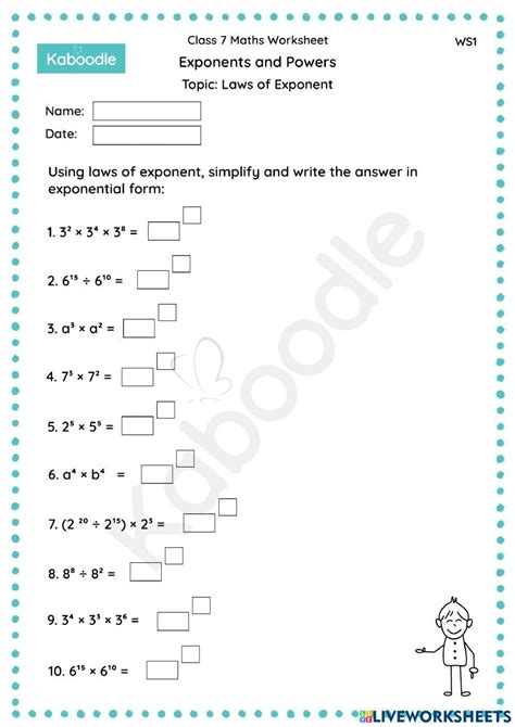 exponents powers laws of exponents worksheet live 55 off