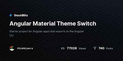 Angular Material Theme Switch Stackblitz