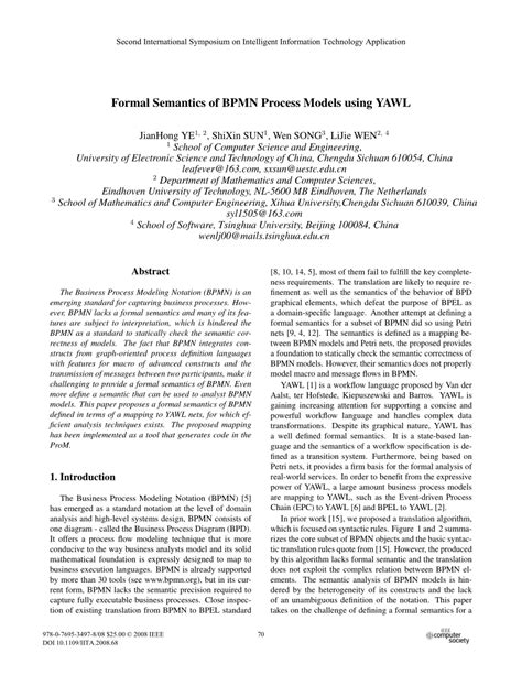 pdf formal semantics of bpmn process models using yawl