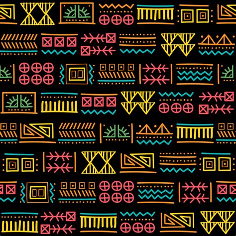 Mayan Patchwork Seamless Pattern Bright Multicolor Background 7816360