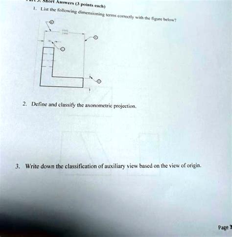 Short Answers 3 Points Each 1 List The Following Dimensioning Terms