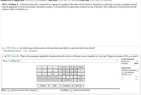 Solved Problem A Block Of Mass M Is Connected To A Chegg Com