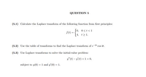 Solved 51 Calculate The Laplace Transform Of The