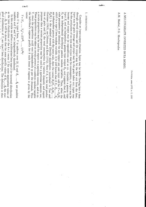 Pdf A Multivariate Inverted Beta Model