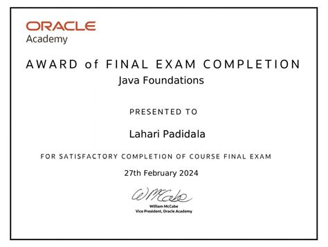 Lahari Rao On Linkedin Hey I Am Happy To Share That I Have Successfully Completed Java