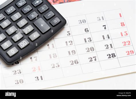 Calculator On Calendar Days Left Calculation Concept Credit Stock Photo Royalty Free Image