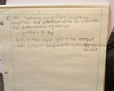 Solved 8 Use Summing Differentiators To Sindulate The
