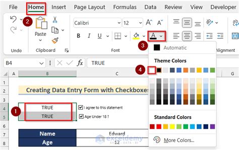 Create An Excel Data Entry Form That Includes Checkboxes
