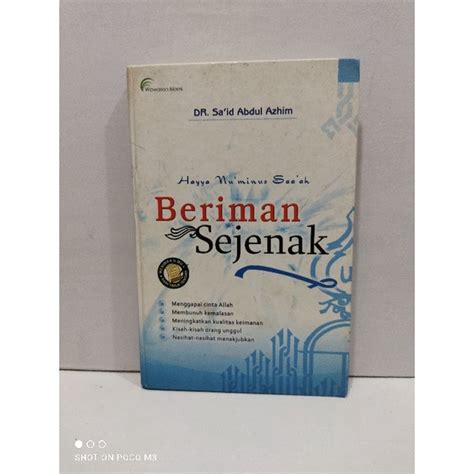 Jual Buku Beriman Sejenak By Dr Said Abdul Azhim Shopee Indonesia