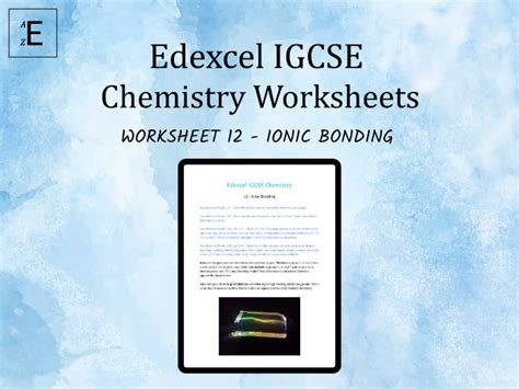 Edexcel Igcse Chemistry Worksheet 12 Ionic Bonding Teaching Resources