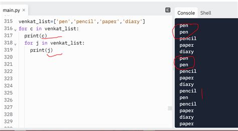 Python Using List Nested For Loop With Different Variable Same List Stack Overflow