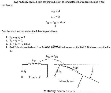 Solved Two Mutually Coupled Coils Are Shown Below The
