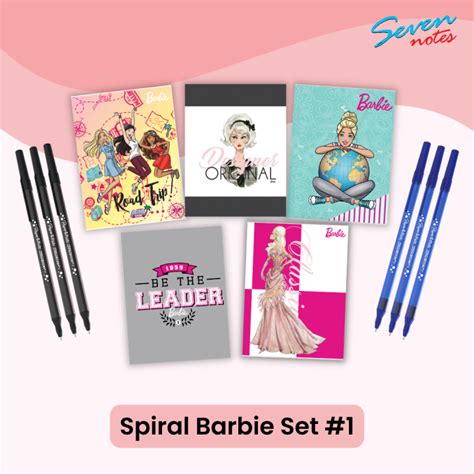 Seven Notes Spiral Barbie Notebooks Set 1 Lazada PH
