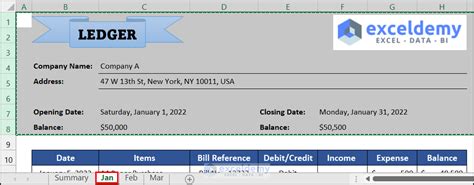 How To Maintain Ledger Book In Excel With Easy Steps