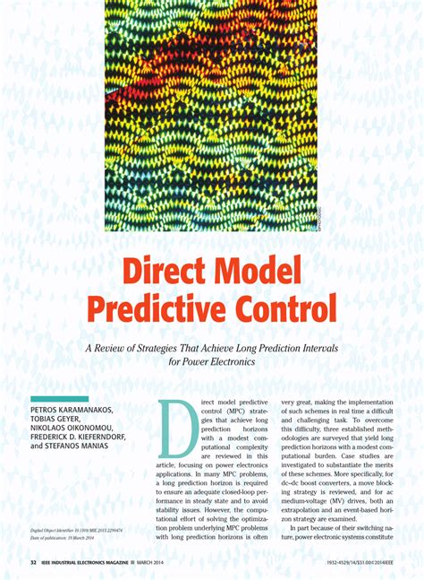 PDF Direct Model Predictive Control A Review Of Strategies That Achieve Long Prediction