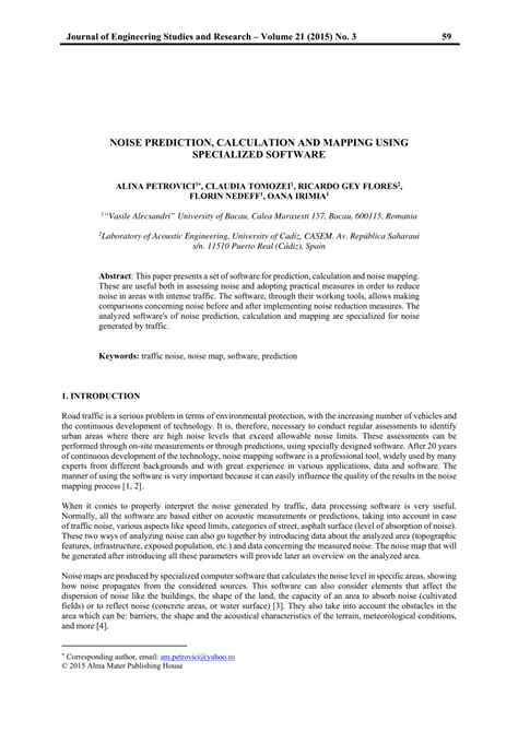 PDF NOISE PREDICTION CALCULATION AND MAPPING USING SPECIALIZED SOFTWARE