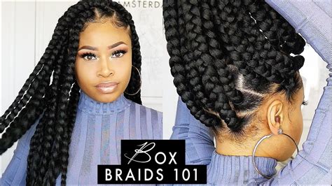 Easy And Neat Jumbo Box Braids Elastic Band Method Youtube