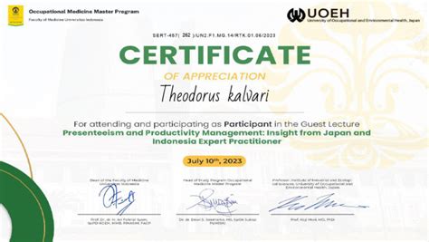 Guest Lecture Participant Certificate Theodorus Kalvari Pdf