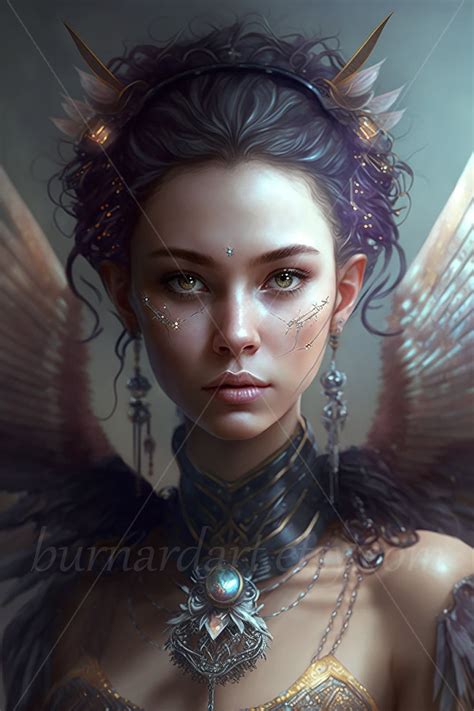 Gothic Pixie Girl Digital Download Dark Pixies Fantasy Ai Art Print