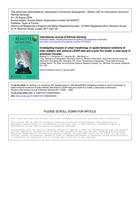 Pdf Investigating Impacts Of Urban Morphology On Spatio Temporal