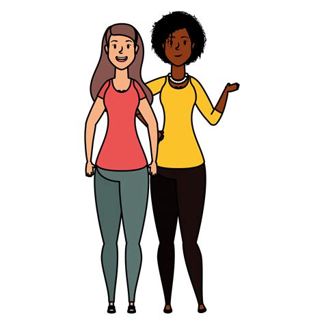 Young Interracial Girls Avatars Characters 2843879 Vector Art At Vecteezy