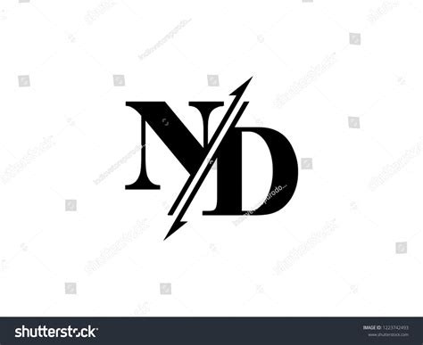 Nd Initials Logo Sliced Royalty Free Stock Vector 1223742493