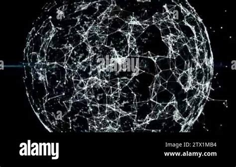 3d Rendering Abstract Globe With Particles And Plexus Structure